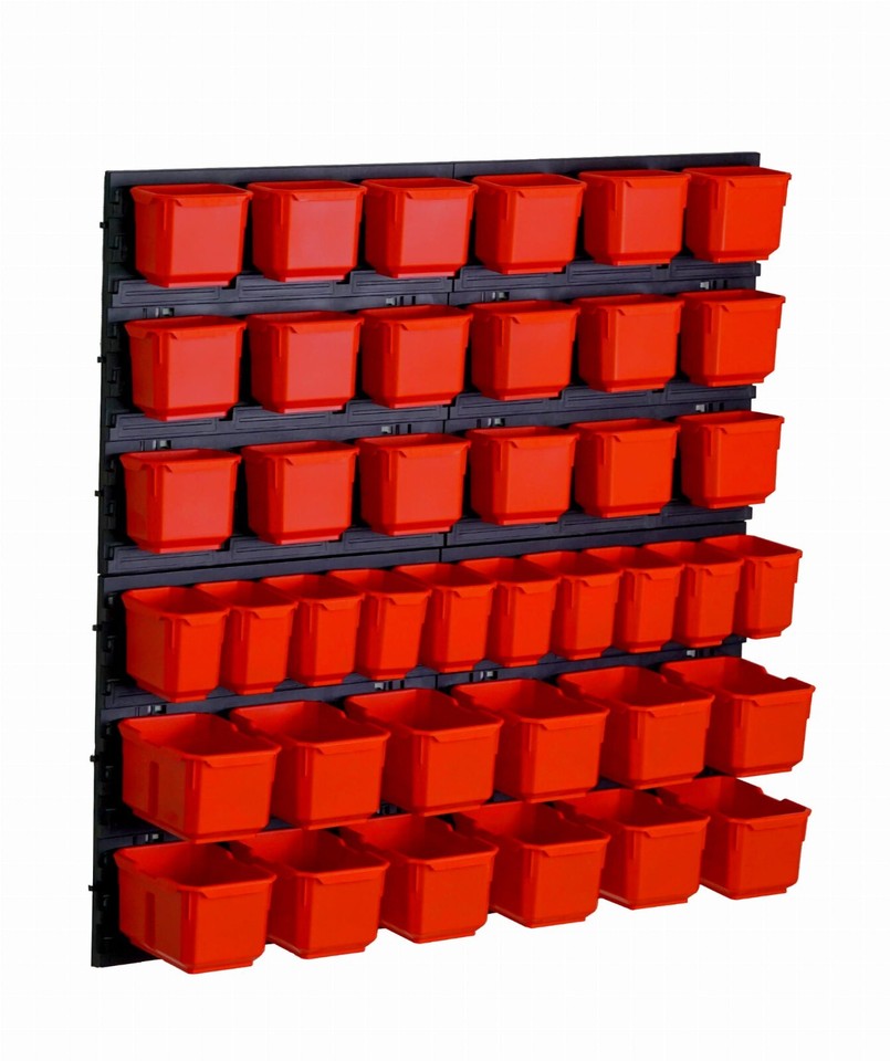 WALL MOUNT STORAGE BOARD ORGANIER BOXES GARAGE DIY BIN PANEL RACK BUILD ...