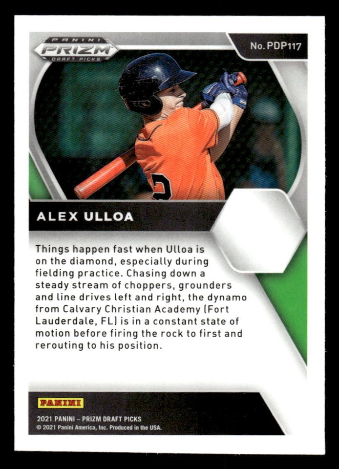 Alex Ulloa 2021 Panini Prizm Draft Picks #PDP117 Calvary Christian ...