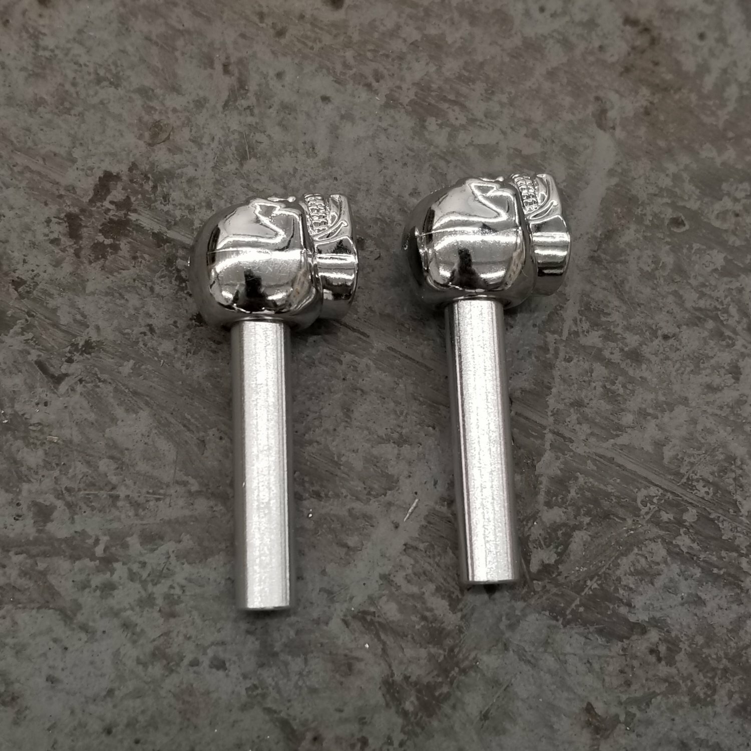 Chrome Skull with Red Eyes 2 Piece Door Locks Plunger Lock Set Kit la ...