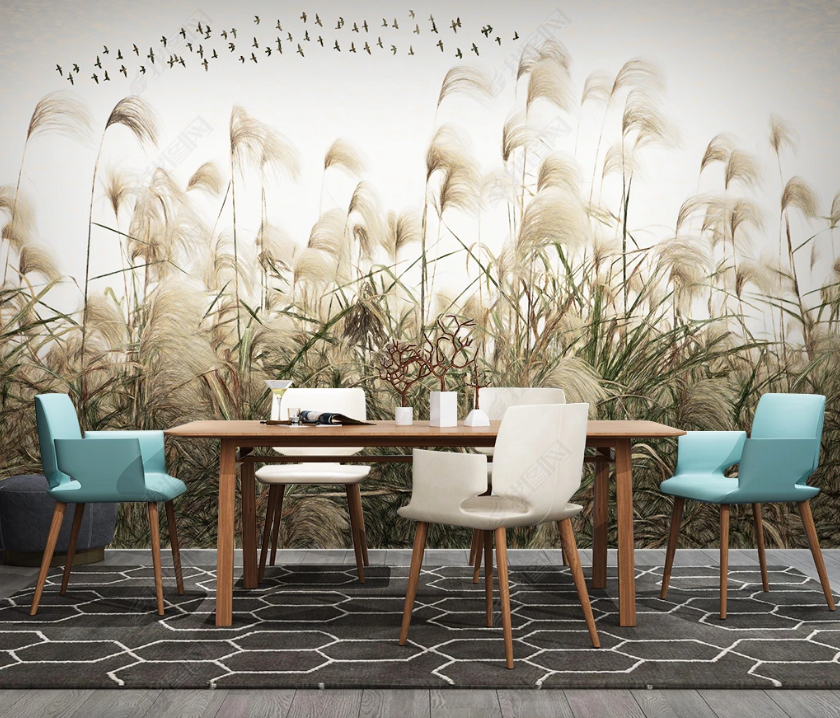 3D Reed Wild Goose Wallpaper Wall Mural Removable Self-adhesive 185 | eBay