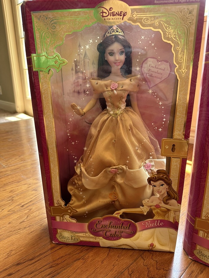 4 Disney Princess Enchanted Porcelain Collection Dolls Brass Key ...