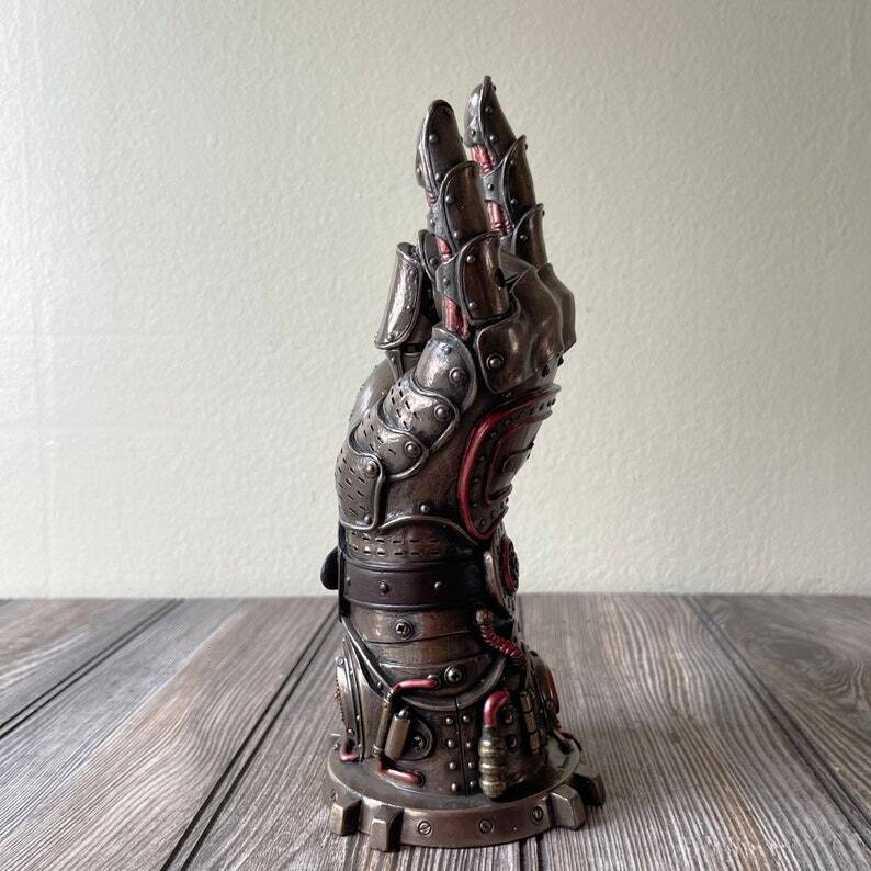 Handcrafted Steampunk Design Gauntlet Of Love Hand Statue Decor | eBay