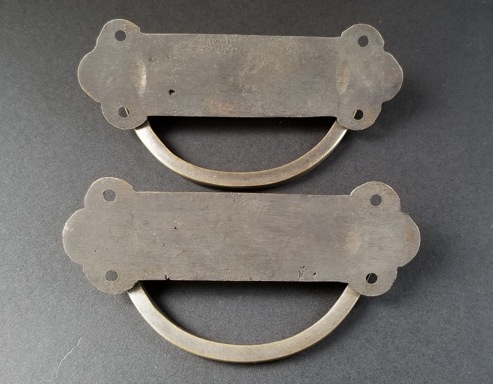 2 Antique Solid Brass Dresser, Tool Chest, Trunk Handles 4-1/8"w #P19 ...