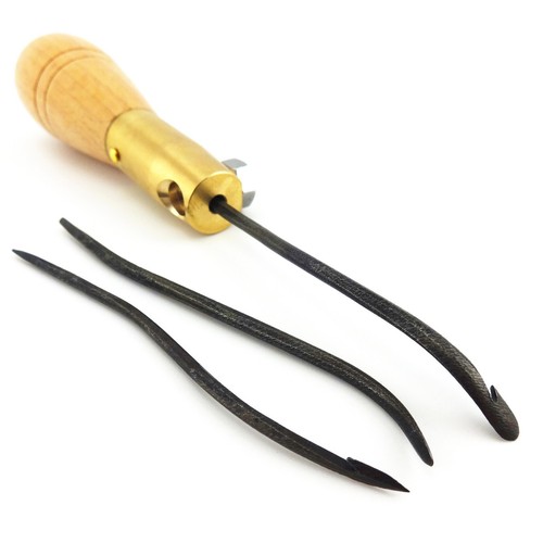 3pcs Needle Leather Craft Shoemaker Cobbler Sewing Stitching Hook Awl ...