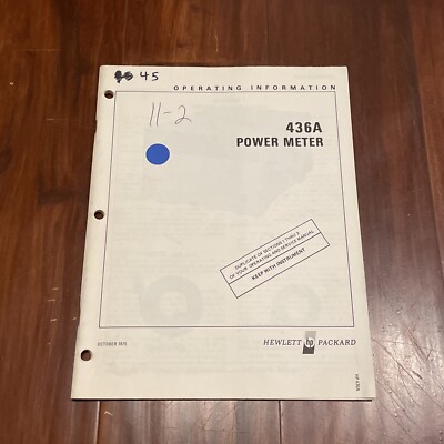 Manuals & Books - 436A Power Meter