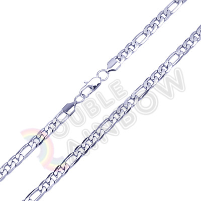18-36"Men Stainless Steel 6mm Gold/Silver Plated Figaro Cut Chain*C23 ...