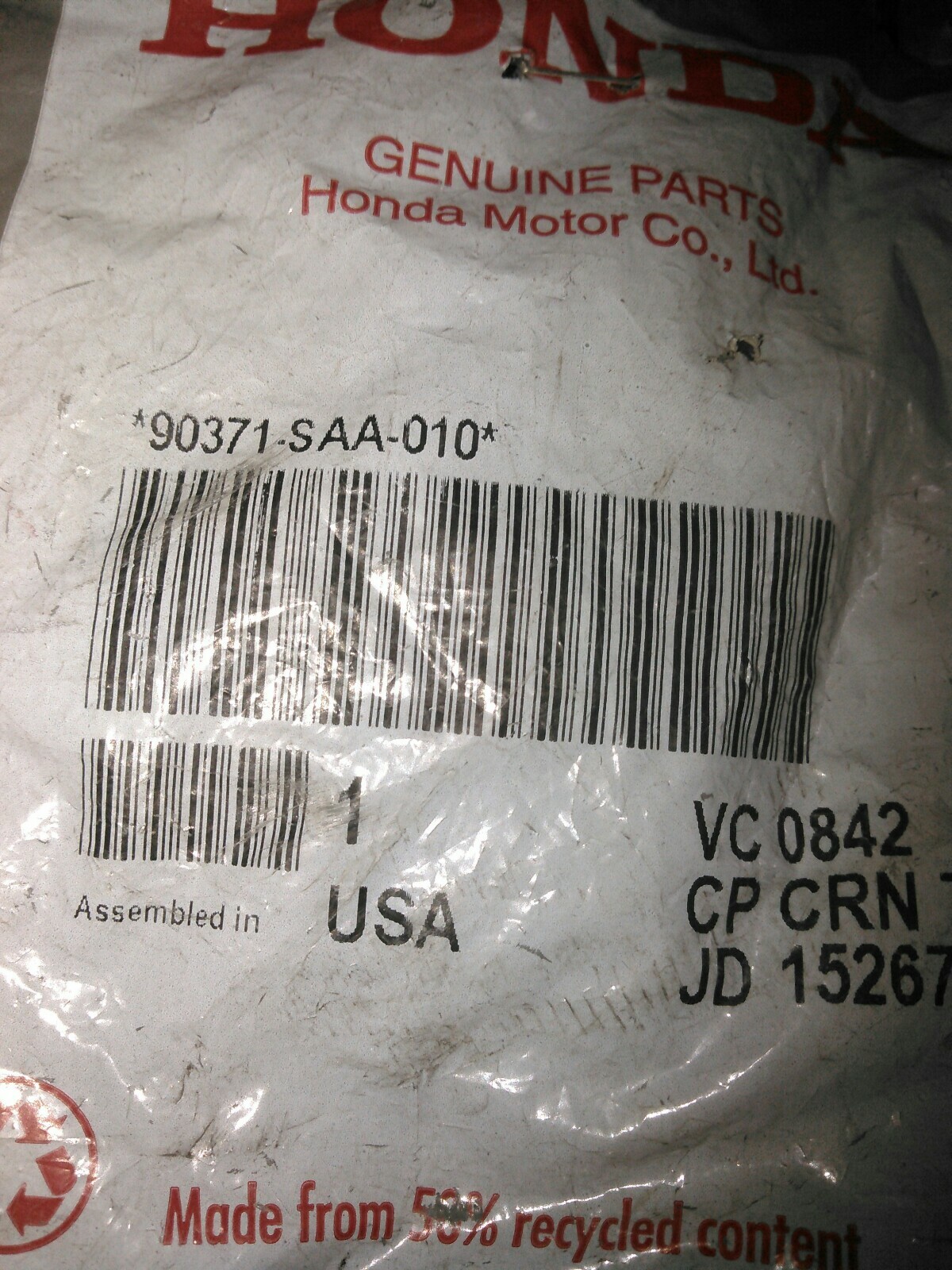 Genuine Honda Nut Flange (12MM) 90371-SAA-010. 1 count | eBay