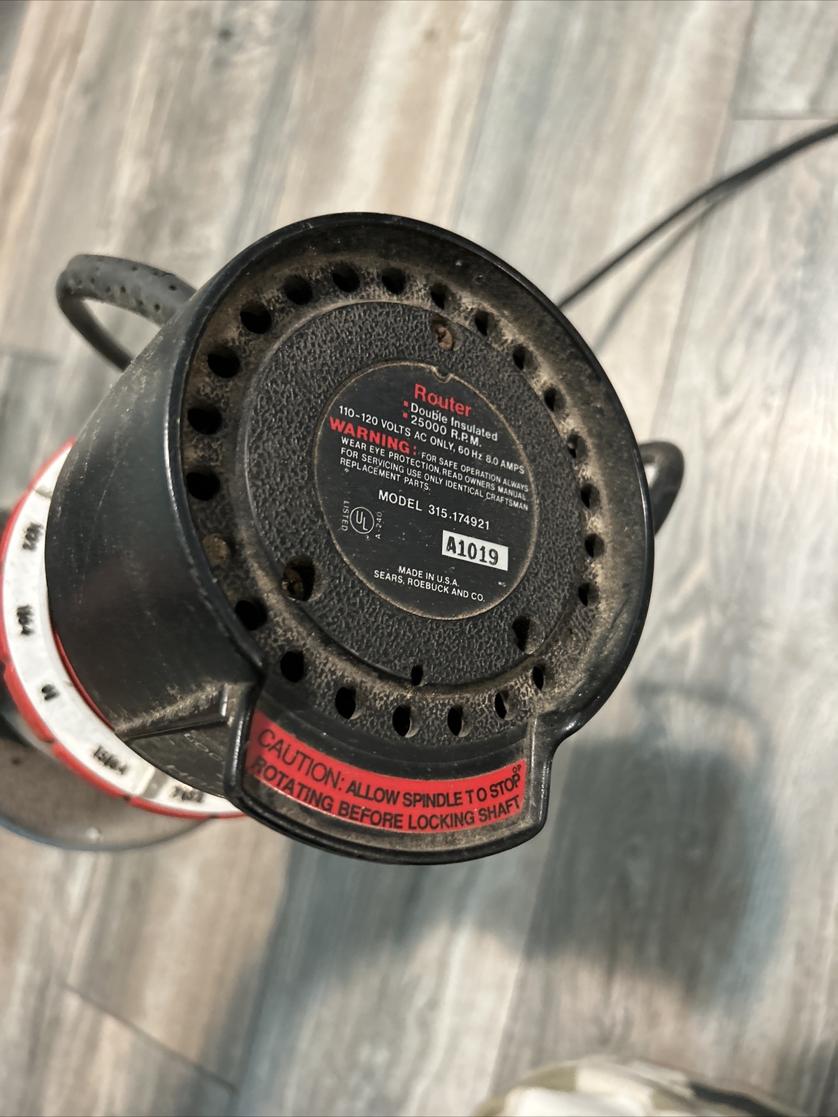 Craftsman Sears Model 315.174921 - 1 1/2 Horsepower Corded Router Built ...