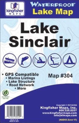 Lake Sinclair (Georgia) Fishing Map-304 | eBay