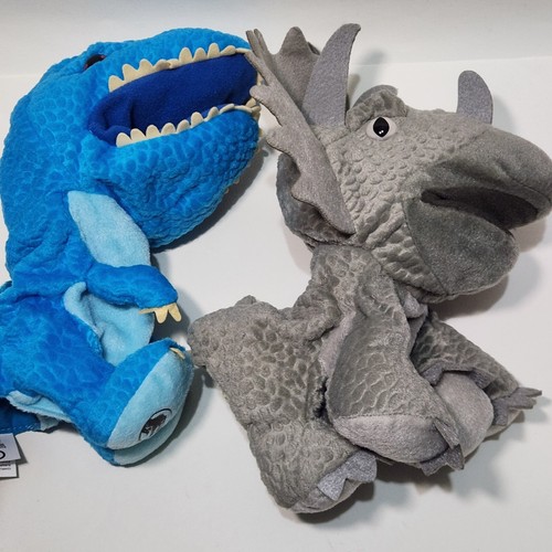 Jurassic Park Dinosaurs Hand Puppets Stuffed Animal Triceratops Blue ...