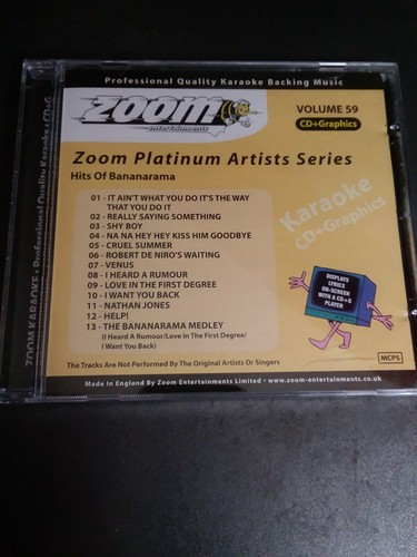 ZOOM KARAOKE CD PLATINUM ARTISTS SERIES VOLUME 59 | eBay