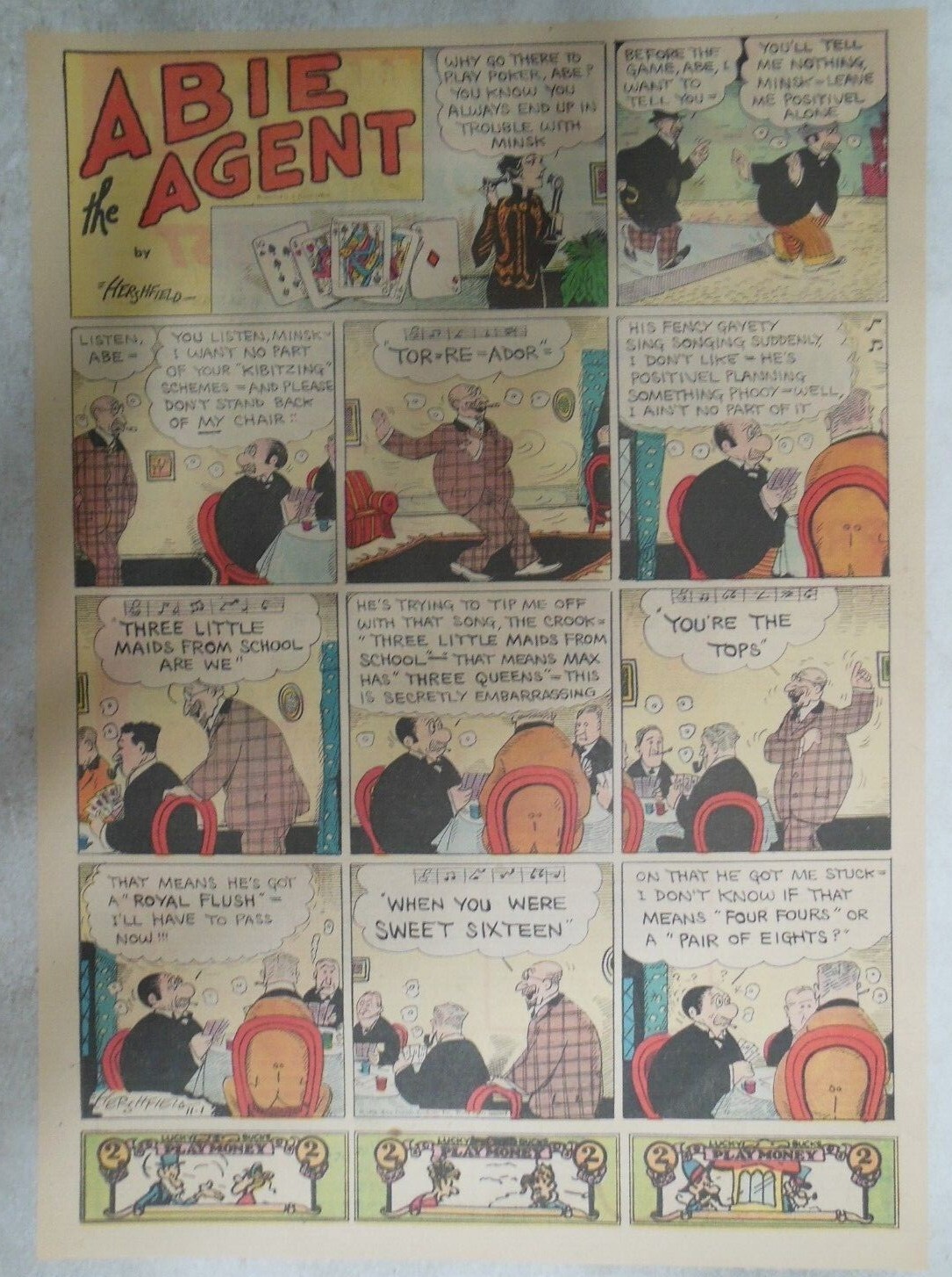 Abie The Agent Sunday Page by Hershfield from 11/1/1936 Tabloid Size ...