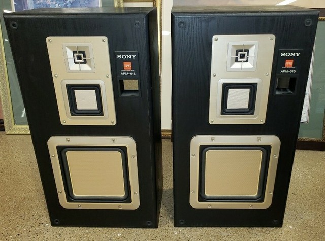 Vintage Sony Apm-615 HUGE Home Stereo Speakers Very 300w for sale ...