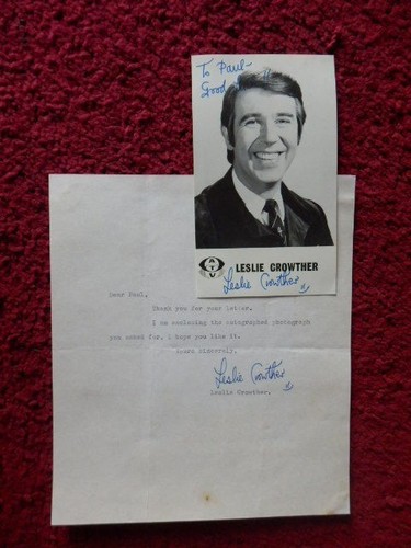 LESLIE CROWTHER - TV PRESENTER - AUTOGRAPHED PHOTO + LETTER | eBay