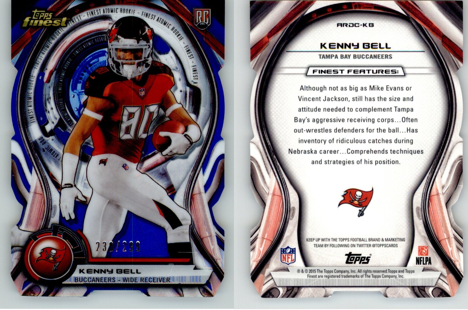Kenny Bell 2015 Topps Finest Atomic Die-Cuts Blue Refractor /299 Rookie ...