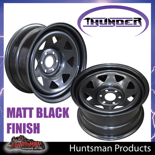 16X8 Sunraysia 6/114.3 PCD +20 Black Thunder Steel Wheel Rim Navara D40 ...