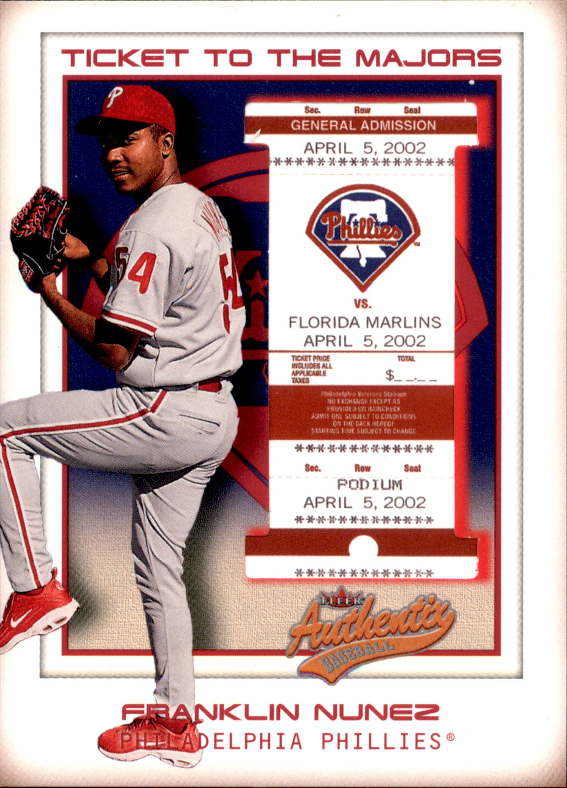 2002 Fleer Authentix #164 Franklin Nunez TM RC Rookie Card /1850 | eBay