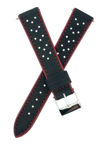 Timex 18mm Black Leather Silver Buckle Watch Strap Band | eBay
