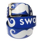 Mustache Printed Leather Belt Removable Buckle Trendy Fashion Unisex ...