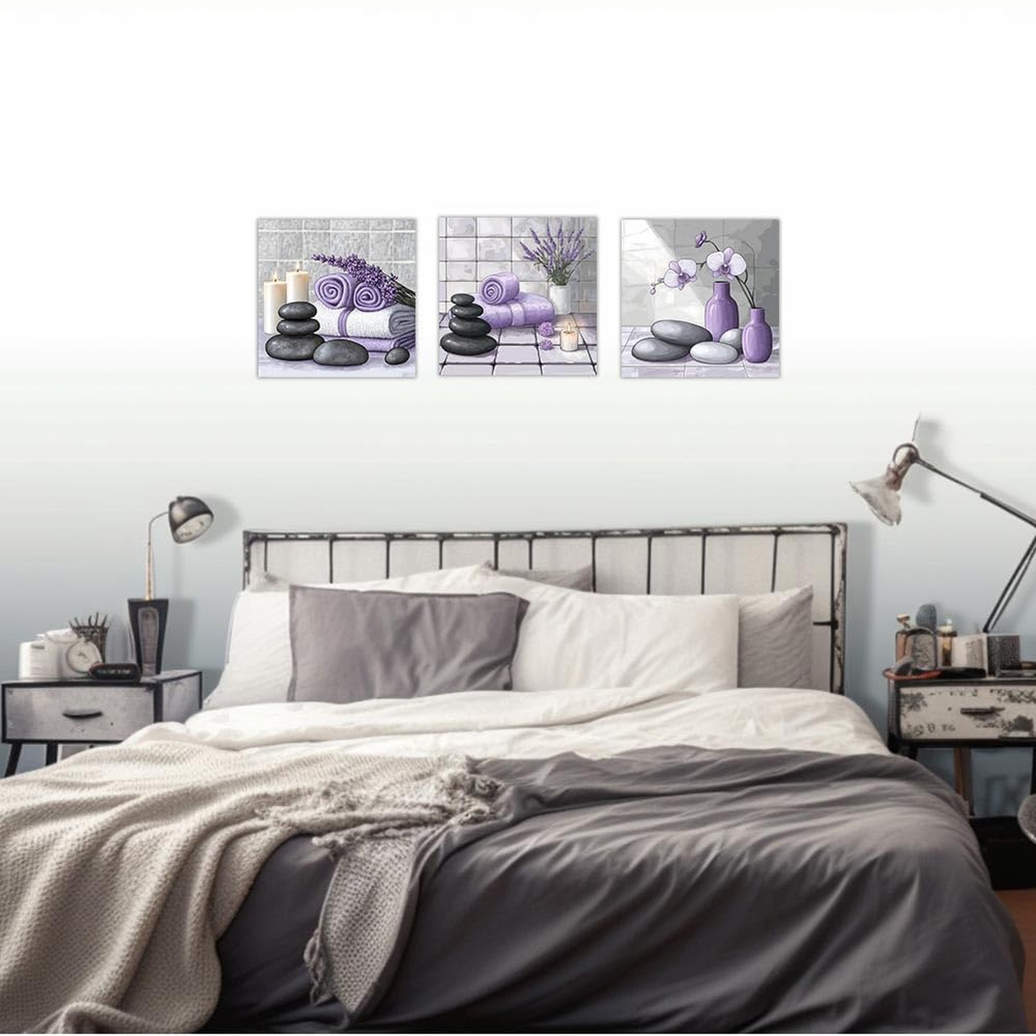 DOARTDO 3 Piece Canvas Wall Art Zen Spa Themed Bathroom Wall Decor Zen ...