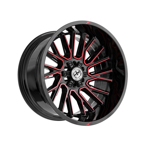 1 X XF Off-Road XF-230 Gloss Black & Red Machined 20X9 8x165.1/8x170 ...