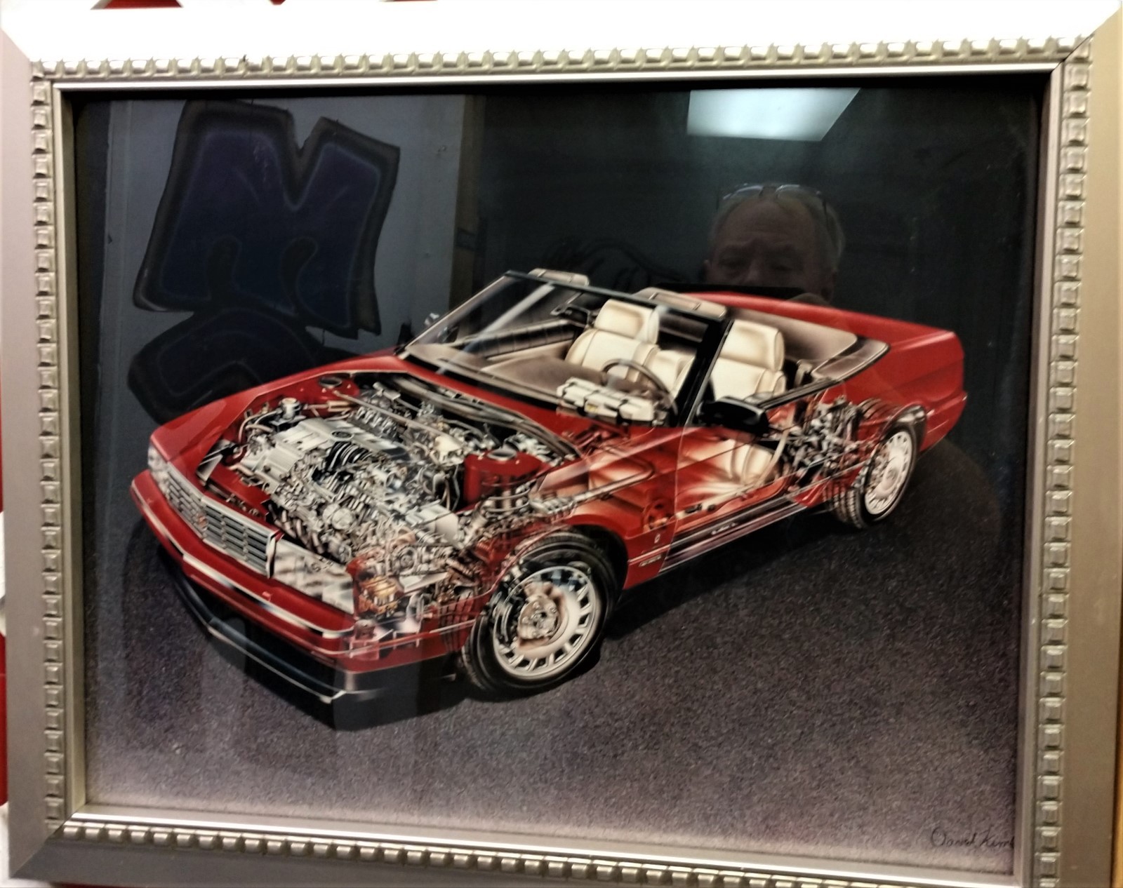 David Kimble Cadillac Allante Cut Away Nicely Framed behind Glass RARE ...