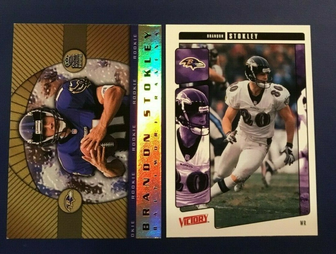 1999 Crown Royale # 2 BRANDON STOKLEY ROOKIE RC Baltimore Ravens w 2001 ...