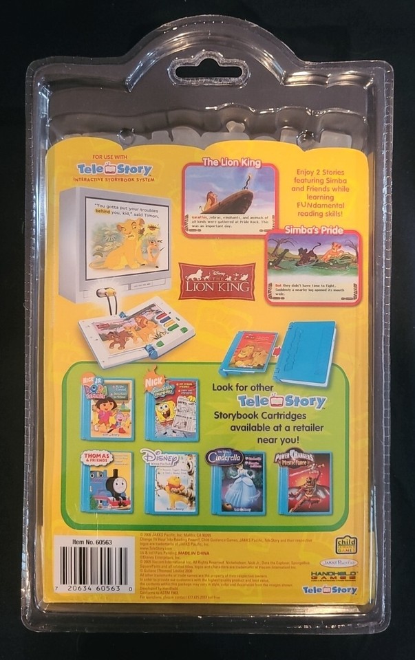 Tele Story Storybook & Cartridge W/2 Stories Disney's The Lion King ...