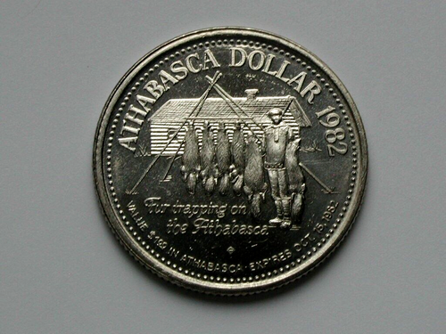 Athabasca AB CANADA 1982 Trade DOLLAR Token with Fur Trade Beaver ...