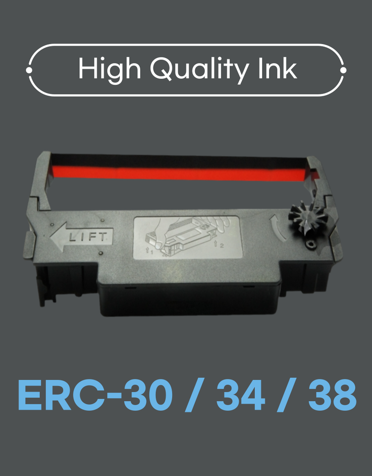 ERC-30 / ERC-34 / ERC-38 x 12 Pack Ribbon Black Red Ink Ribbon ERC30/34 ...