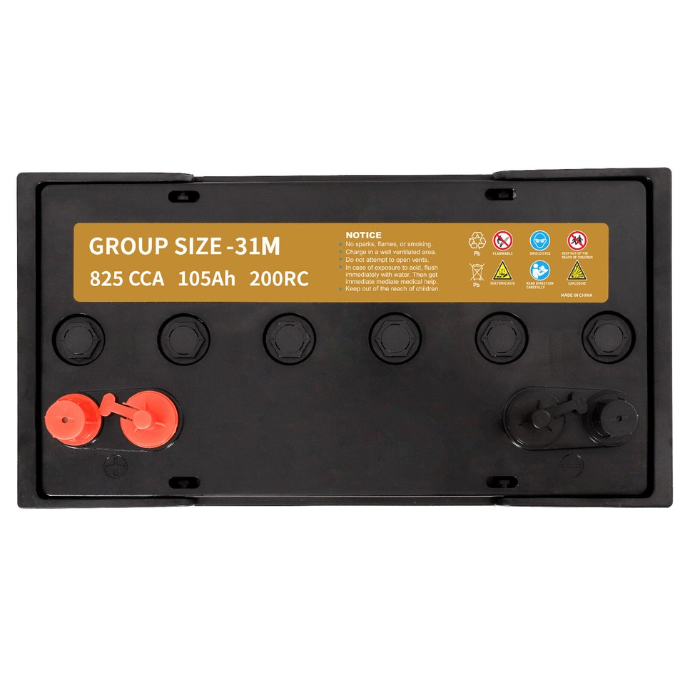 Weize BCI Group 31M Marine & RV Battery, 200RC 825CCA Dual Purpose AGM ...