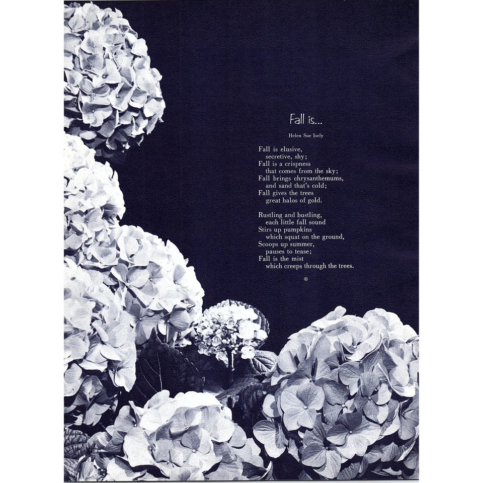 Fall Is Helen Sue Isely 1960s Poem Retro Kitsch Wall Art SF1 | eBay