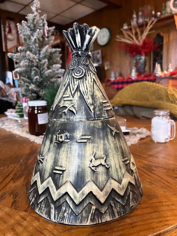 ART DECO VINTAGE MCCOY TEEPEE COOKIE JAR #137 NATIVE AMERICAN INDIAN ...
