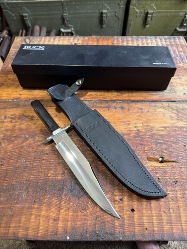 Excellent Buck custom shop knife 916 Bowie With Box & Sheath. 065/100 ...