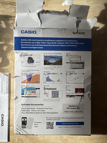 Casio FX-CG50 3D Graph Catalogue Function Graphic Calculator - Black ...