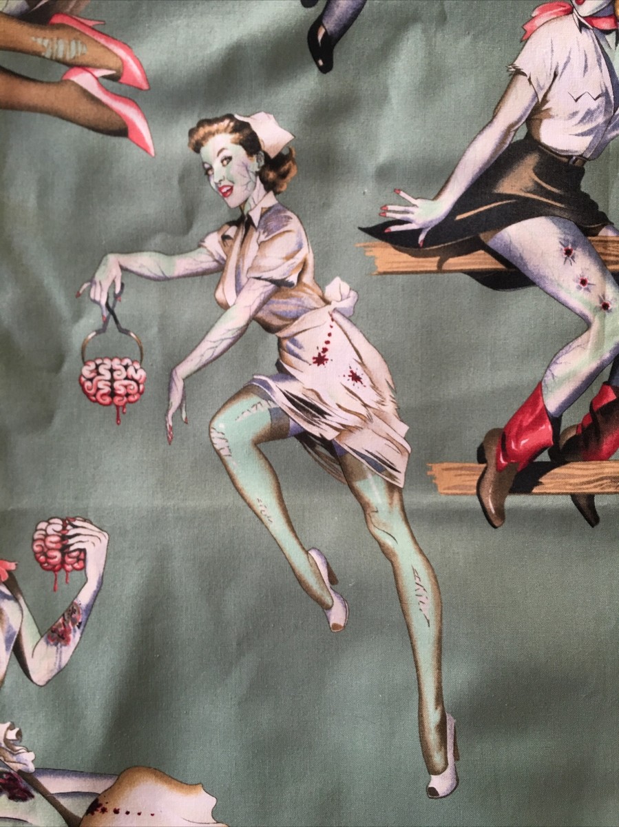 Zombie Pin Up Fabric