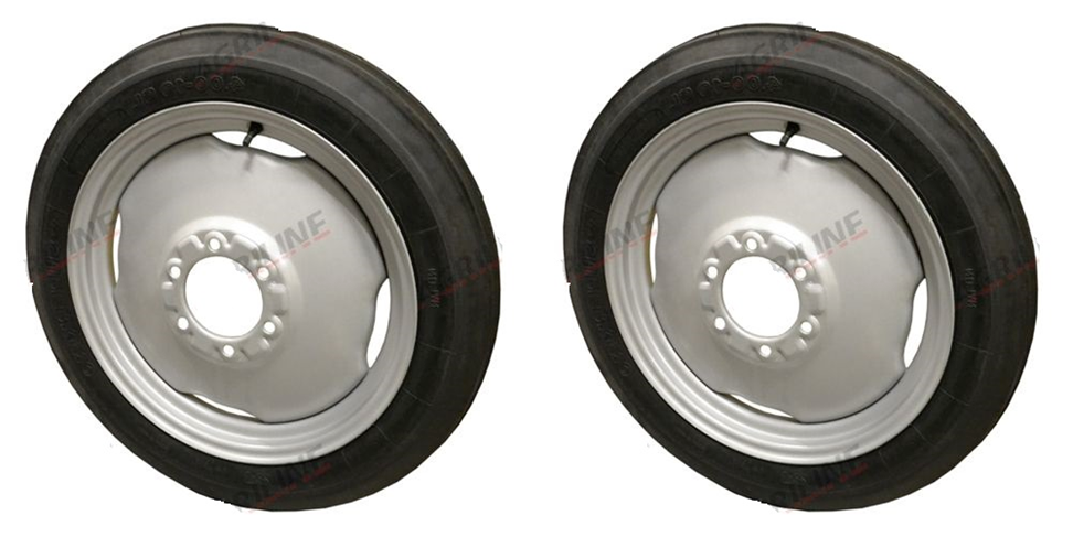 Pair of FERGUSON GREY FERGIE TRACTOR FRONT WHEEL RIM & TYRE 4.00 x 19 ...