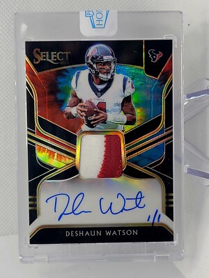 🔥🔥2018 Panini Select Sealed Deshaun Watson Tie Dye🔴🟠🟡🟢🟣🔵 Patch Auto 1/1 ...