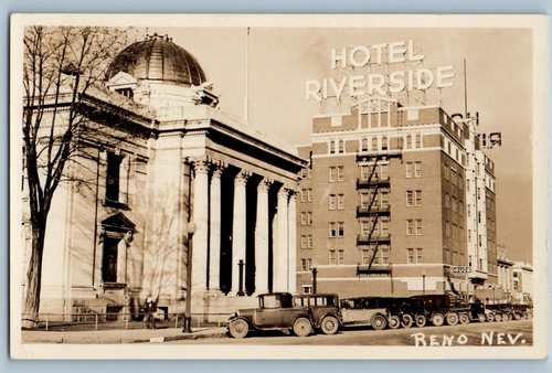 Reno Nevada NV Postcard Hotel Riverside Exterior View Building 1936 ...