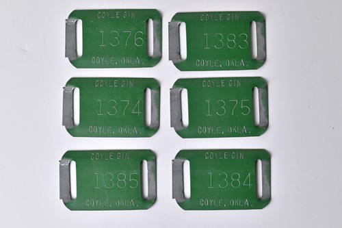 Coyle Gin Oklahoma Cotton Bale Metal Tag Lot of 6 | eBay