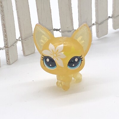 Littlest Pet Shop lps MINI papillon dog puppy clear Yellow glitter ...