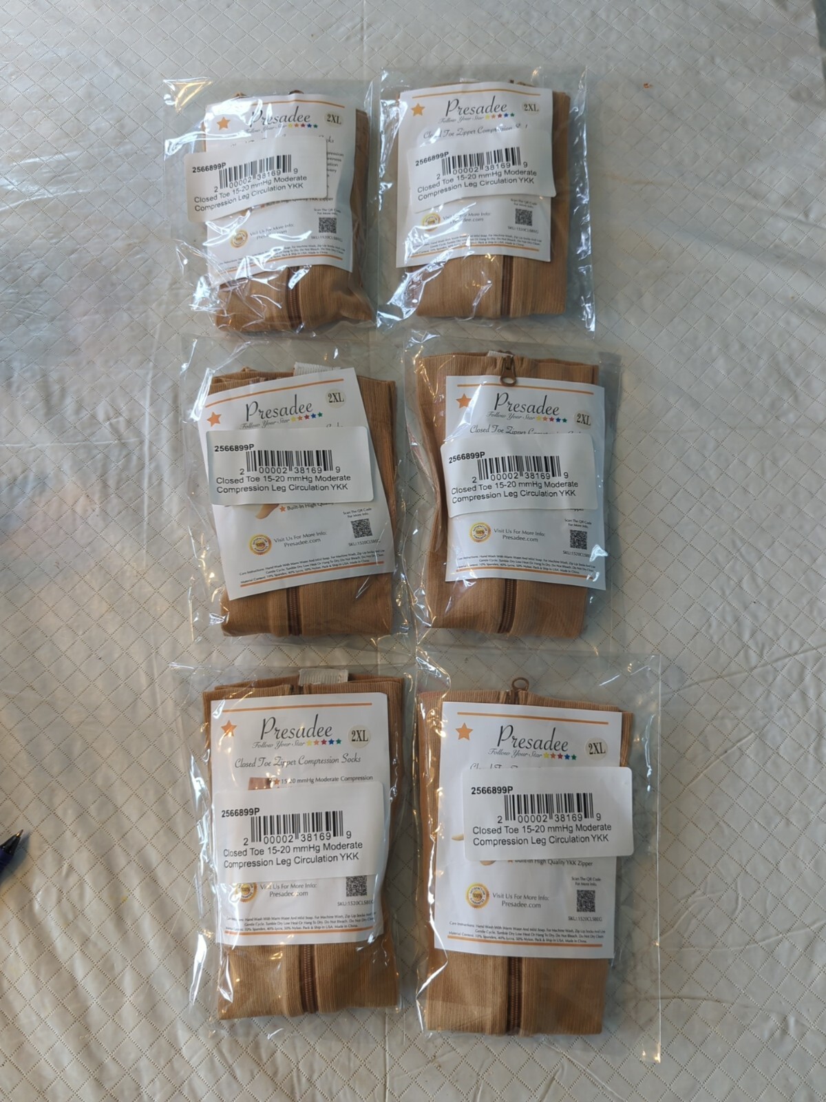 6 Presadee Closed Toe, Moderate Compression Socks, 15 To 20 MmHg ...