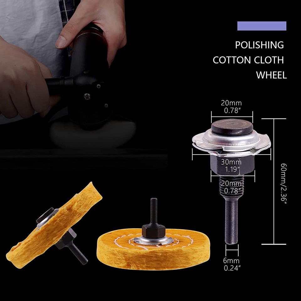 8Pcs 4 Inch Polishing Wheels Pad Denim Wheels with 3Pcs Polishing ...