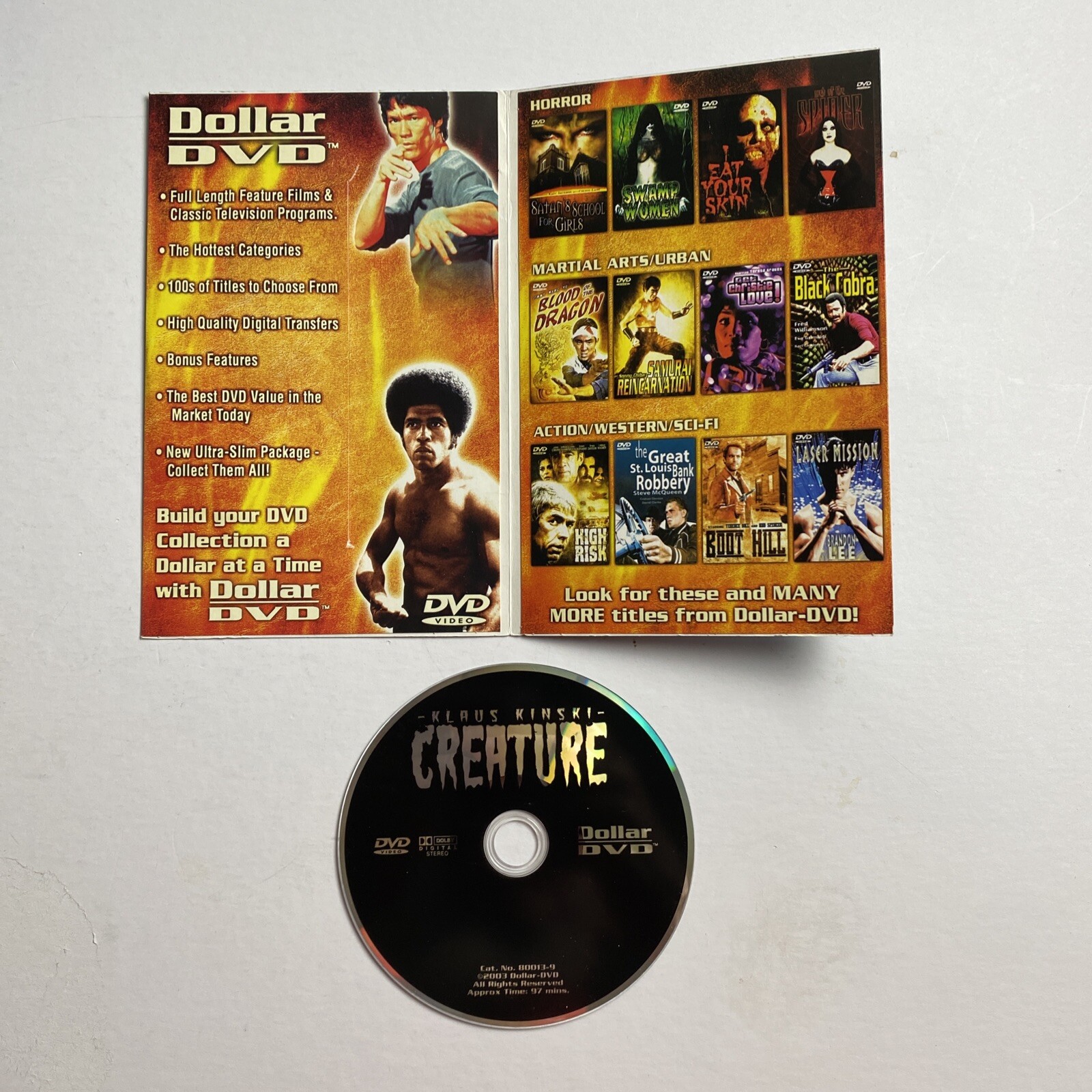 CREATURE DVD Stars Klaus Kinski Sci-Fi Horror Classic Dollar DVD RARE ...