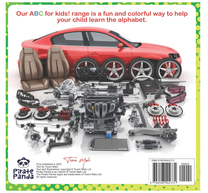 Car Parts ABC for Kids!: ABC Book for Boys and Girls - a Car Parts ...