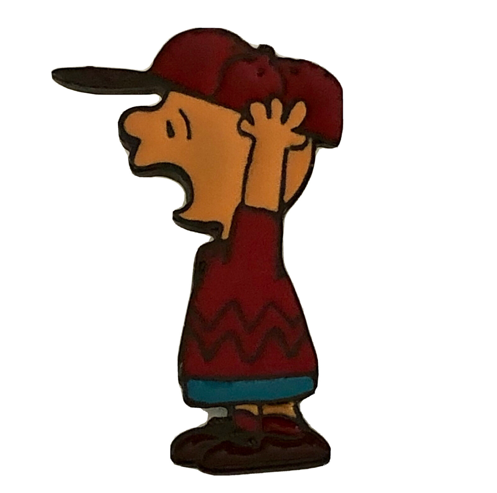 Vtg Peanuts Charlie Brown Pin Angry Baseball Player Bertoni Milano UFS ...