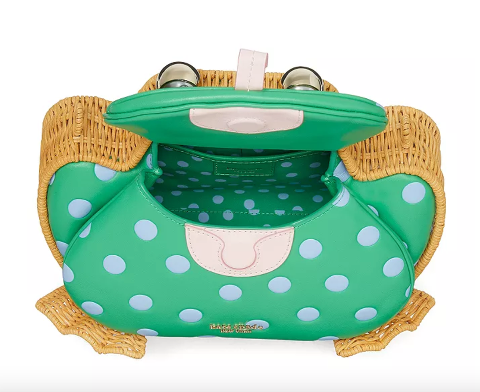 NWT $548 Kate Spade New York Lily Polka Dot Wicker 3D Frog Leather ...