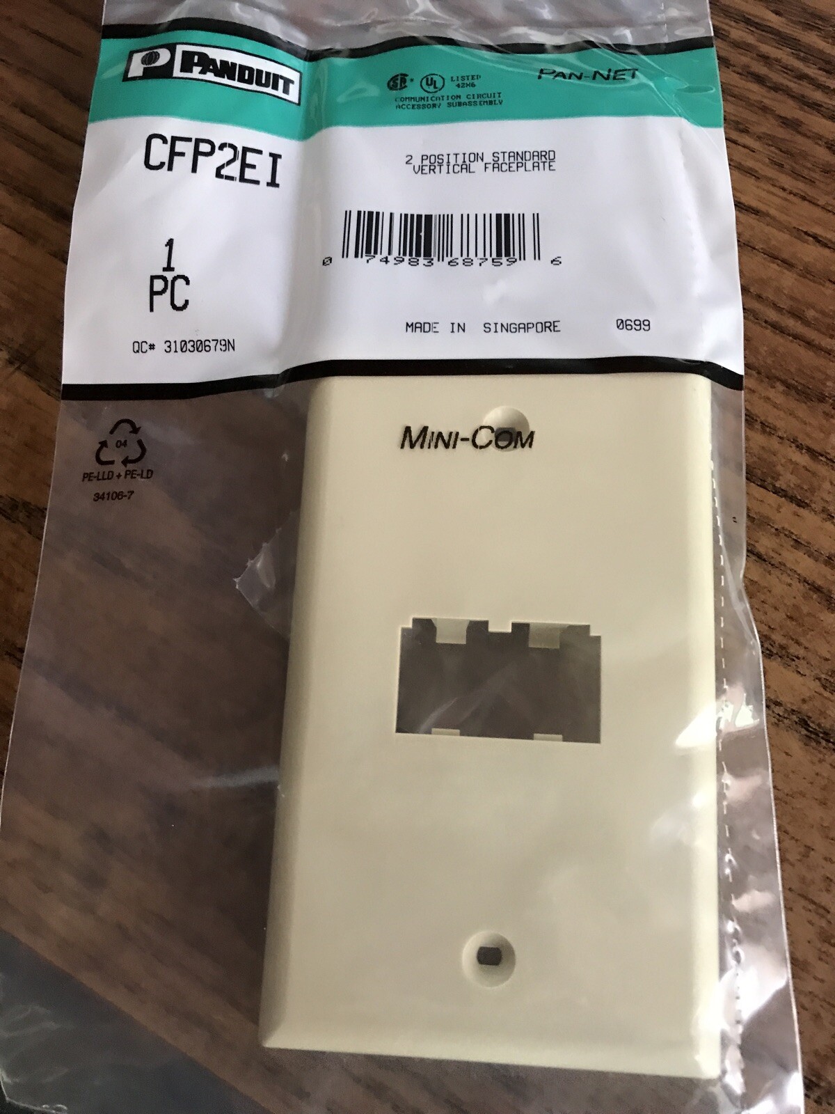 Panduit CFP2EI Mini Com Faceplate - 2 position - Electric Ivory | eBay