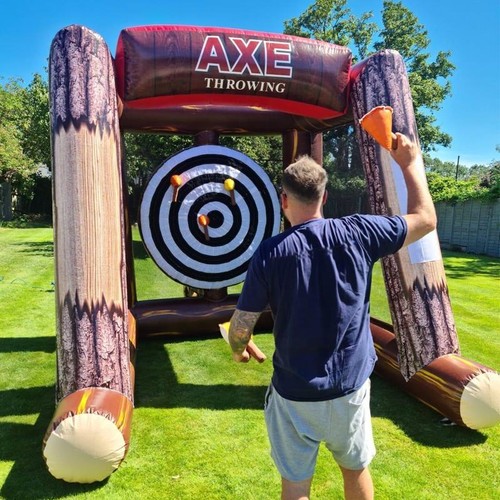 Carnival Sport Games Outdoor Inflatable AXE Throw Game W/ 10 Axes For ...