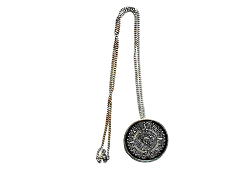 Vintage Silver Mexico Mayan Sun Calendar Pin/Necklace | eBay